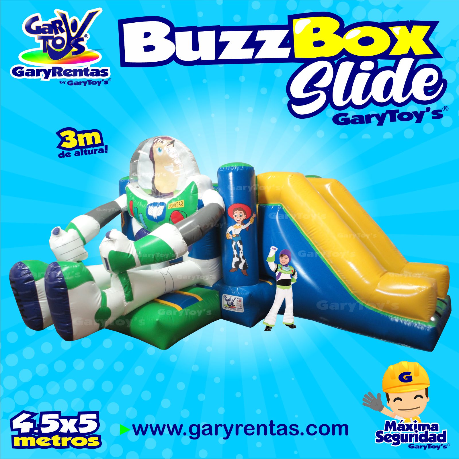 BUZZ BOX SLIDE – Renta de brincolines | Brincolines en Renta | GaryRentas