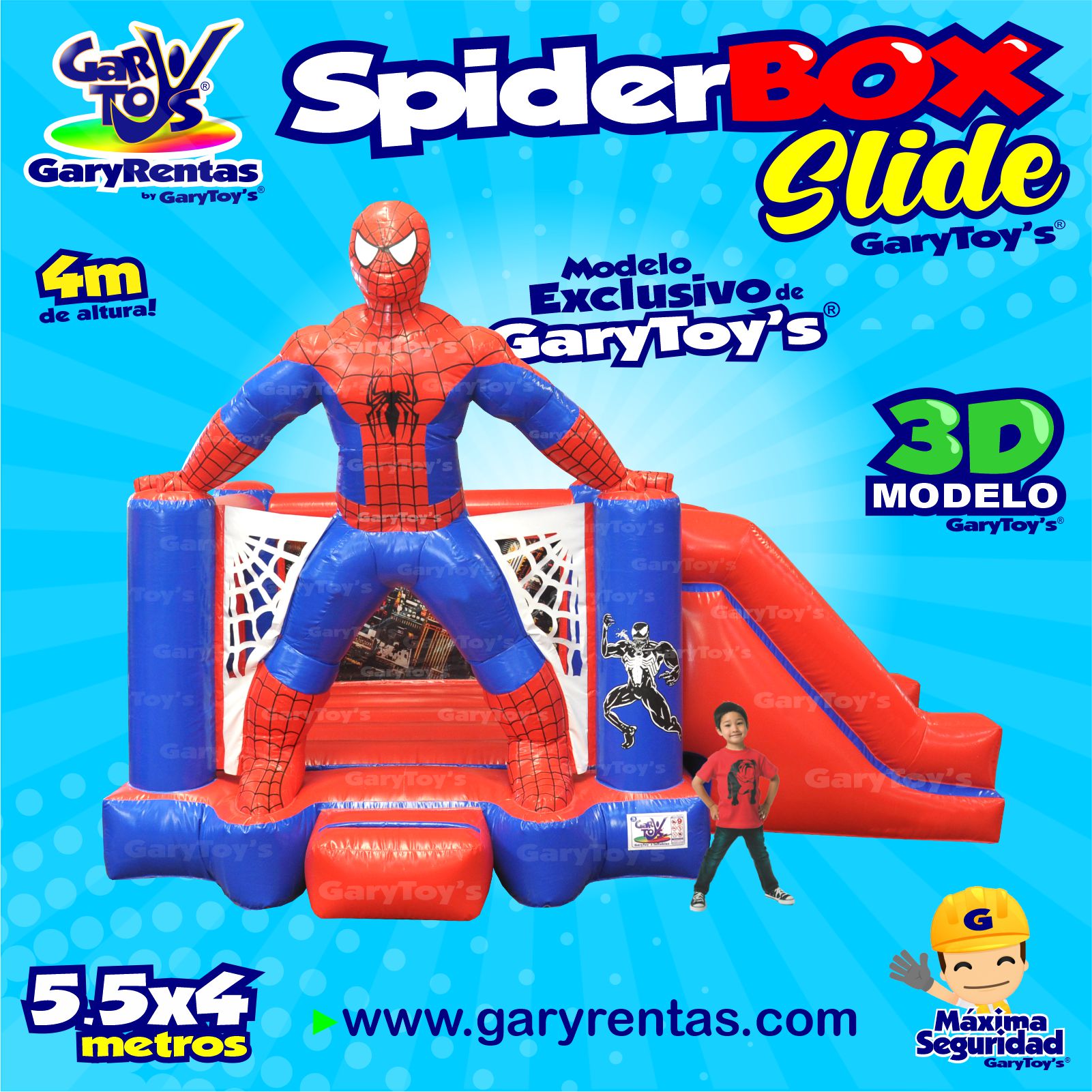 SPIDER BOX SLIDE – Renta de brincolines | Brincolines en Renta | GaryRentas
