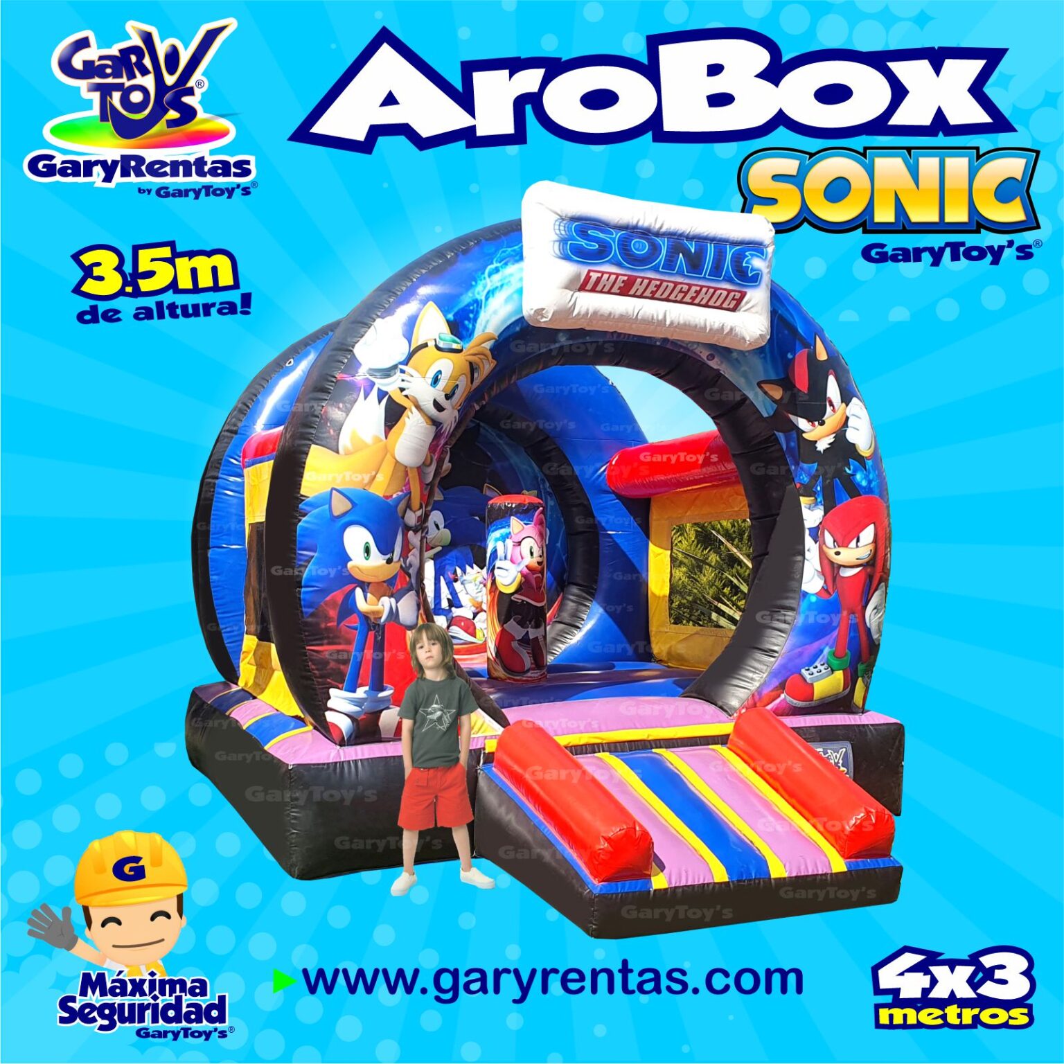 ARO BOX SONIC – Renta de brincolines | Brincolines en Renta | GaryRentas