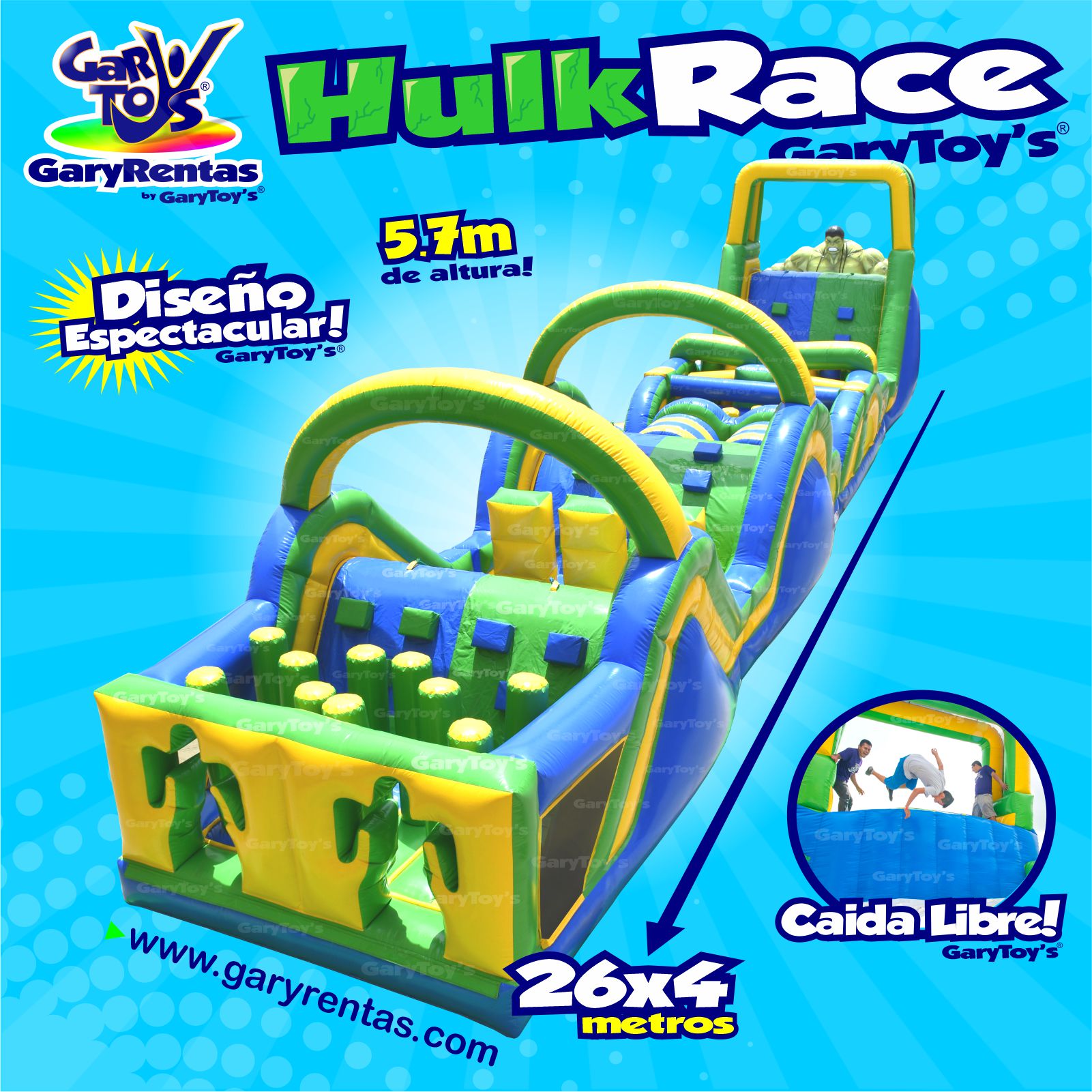 Hulk Race – Renta de brincolines | Brincolines en Renta | GaryRentas