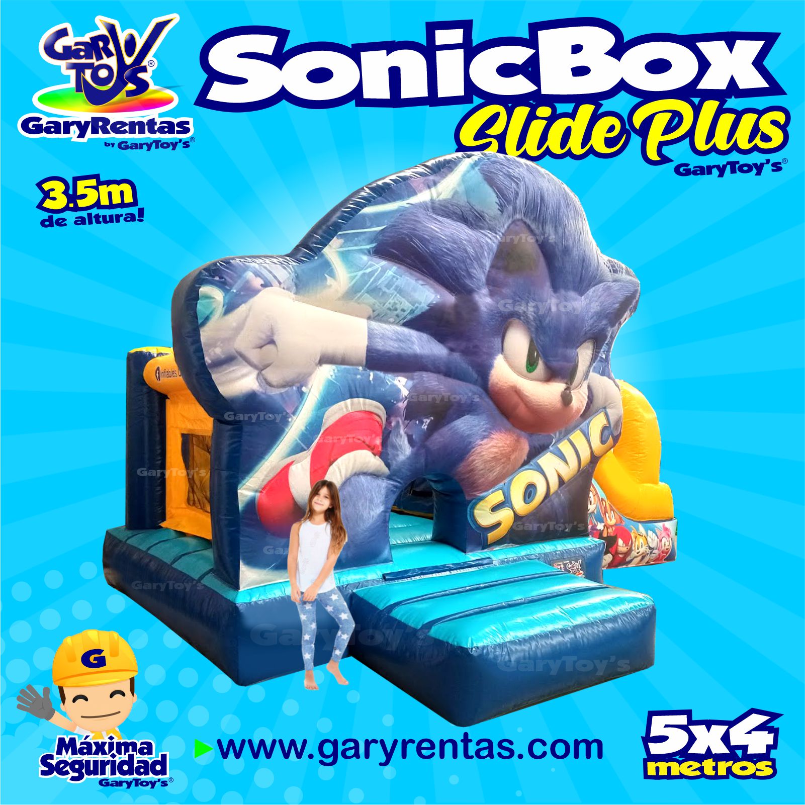 SONIC BOX SLIDE PLUS – Renta de brincolines | Brincolines en Renta ...