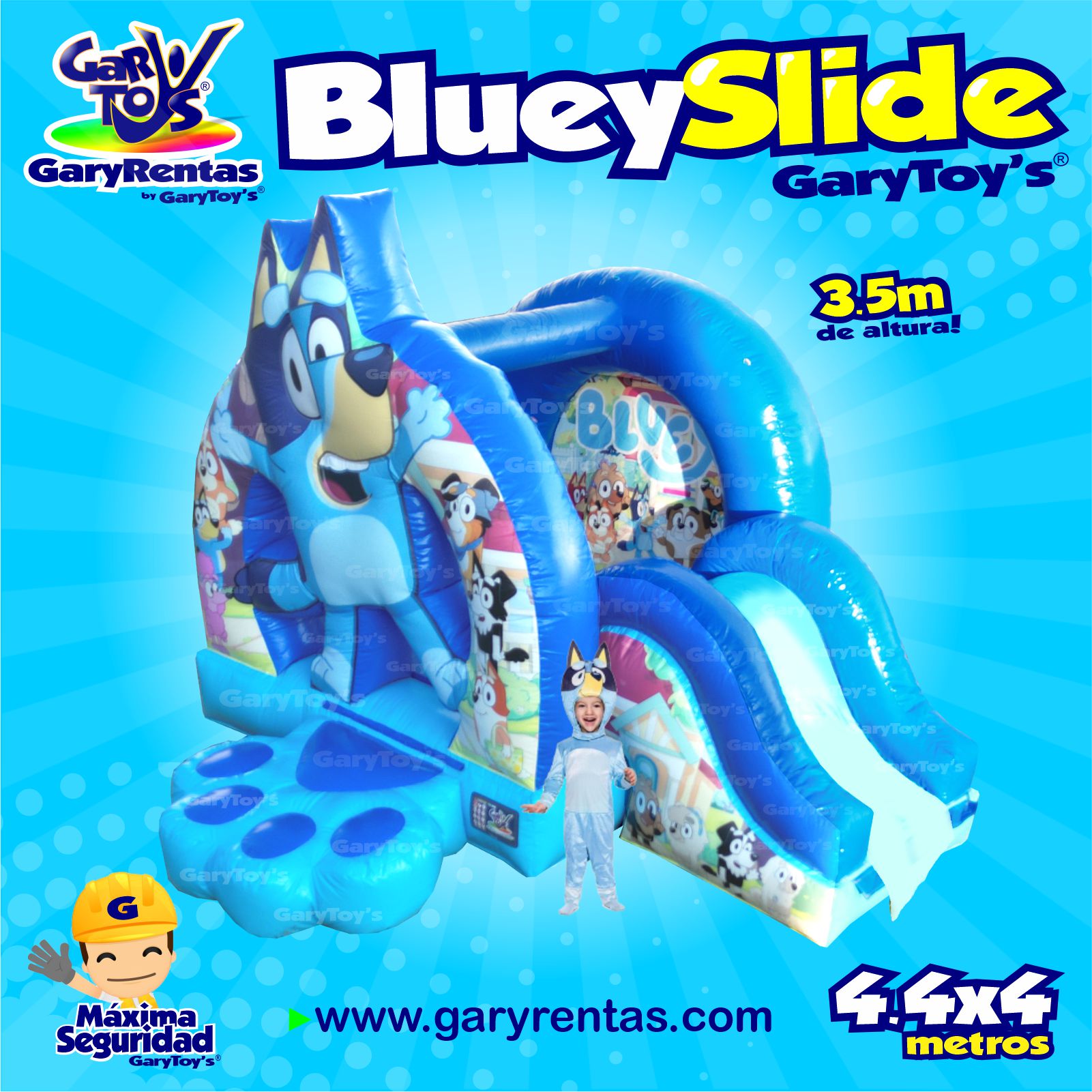 BLUEY SLIDE – Renta de brincolines | Brincolines en Renta | GaryRentas